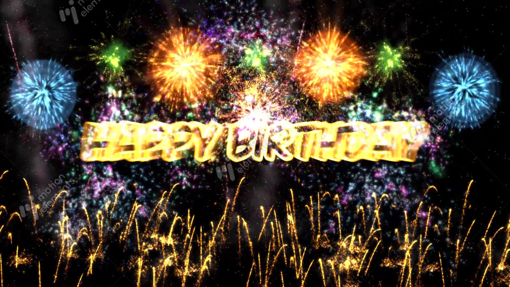 Happy Birthday Animated Fireworks