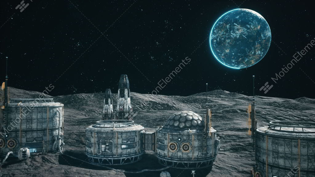 Realistic Moon Colony