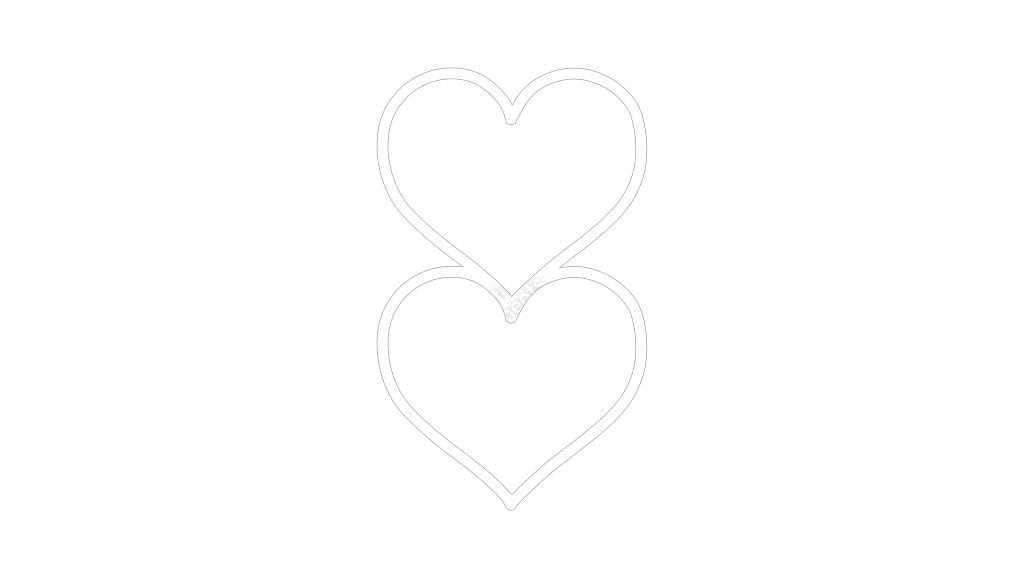 White Heart Outline No Background